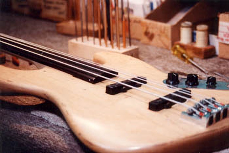 Creating an upright bass-style fingerboard on a jazz bass neck